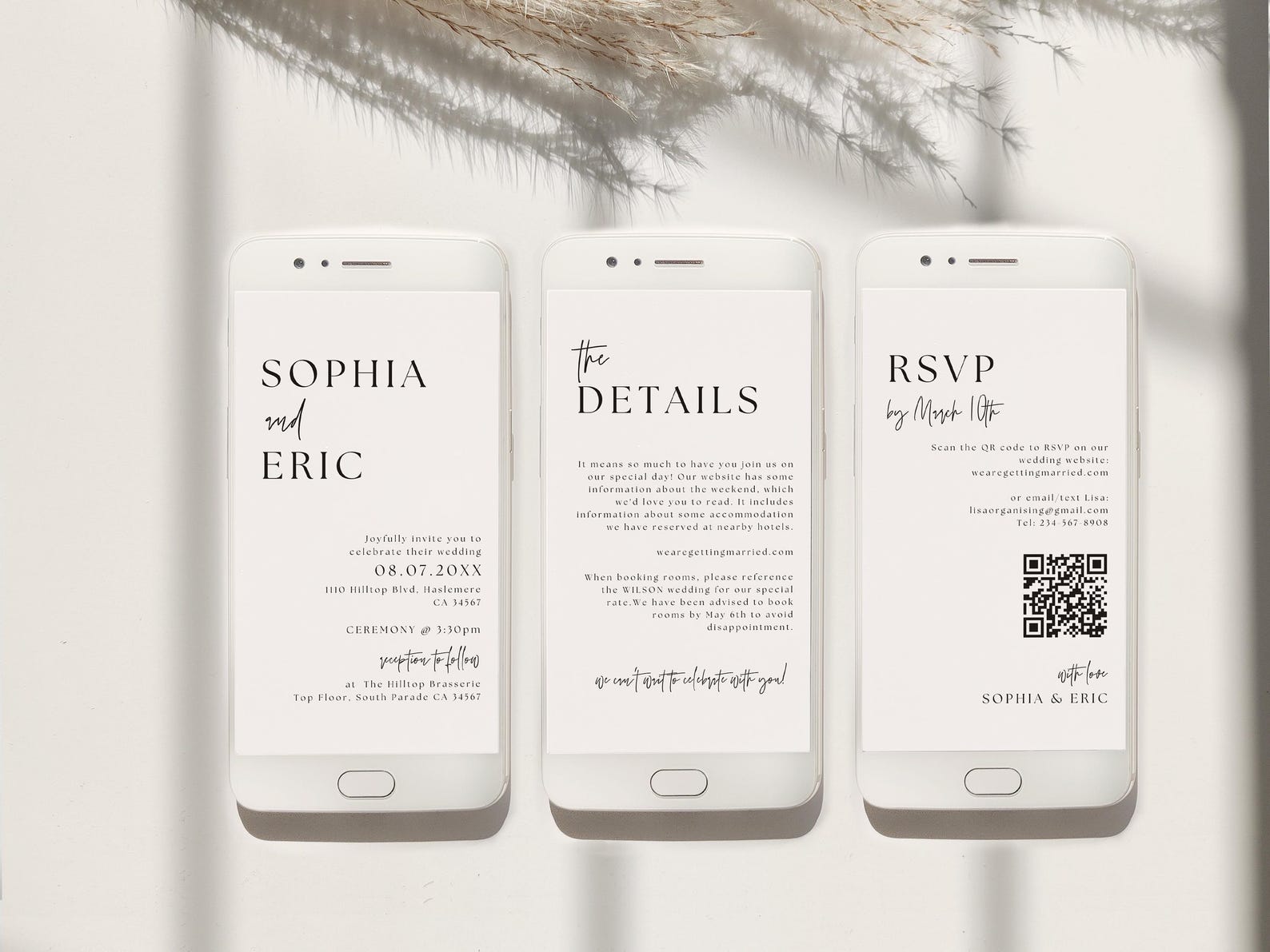 Modern Electronic Wedding Invitation, Smartphone Invitation, Evite ...