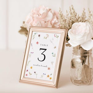 Wildflower Table Numbers, Printable Numbers Template, Floral Numbers ...