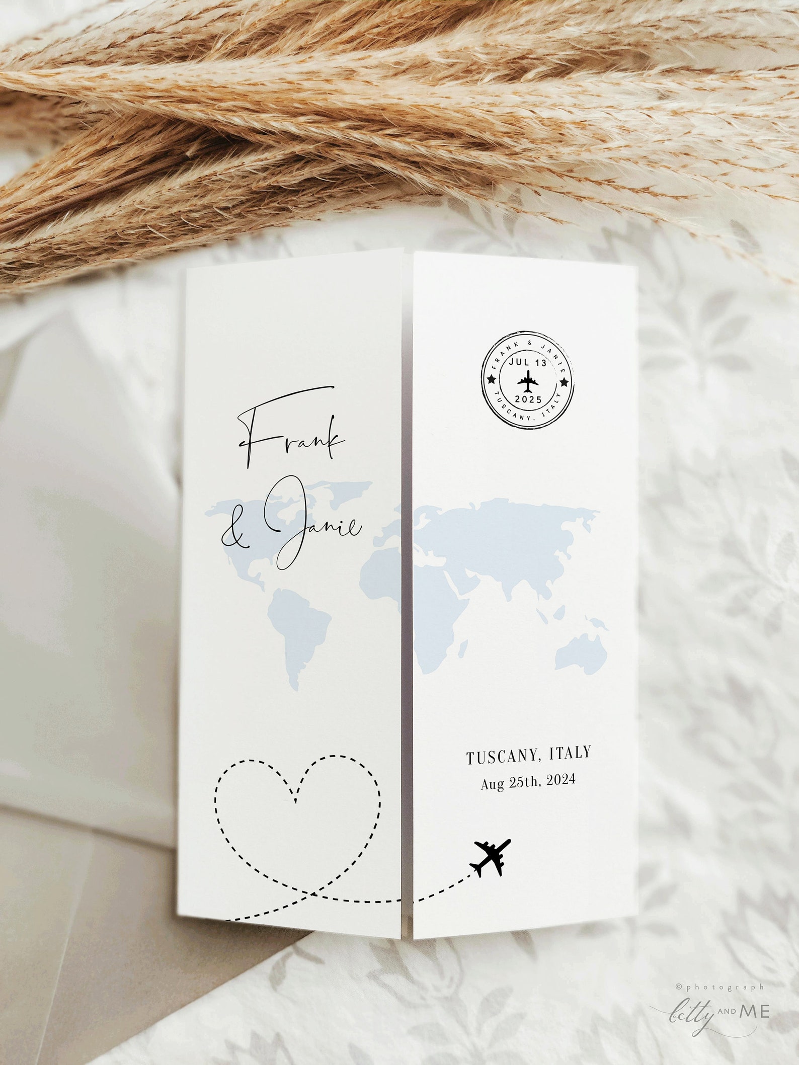 Destination Wedding Invitations Travel Inspired Folded - Etsy UK