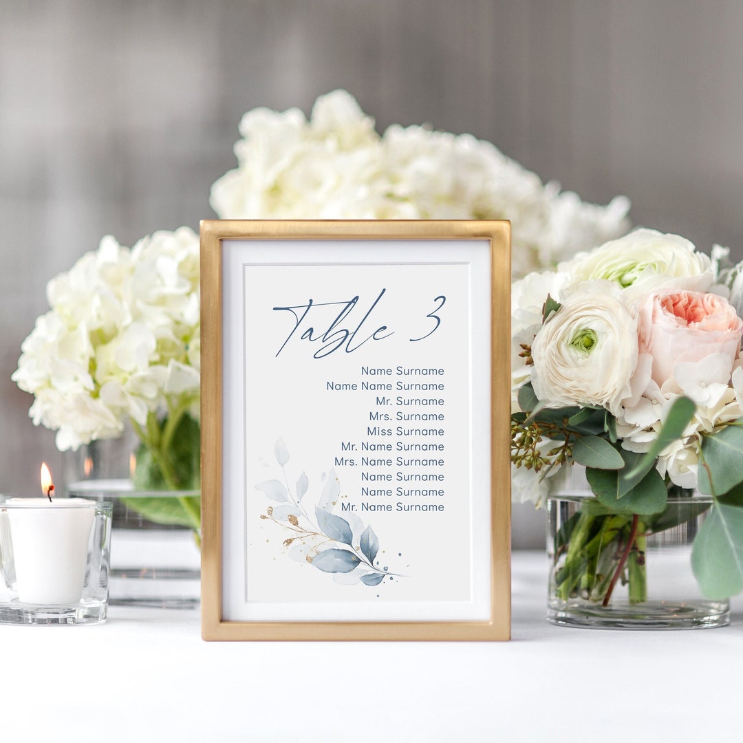 Wedding Table Seating Cards, Printable Wedding Seating Cards, Templates ...