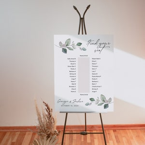 Leaf & Gold One Table Seating Plan, Banquet Table Seating, Printable ...