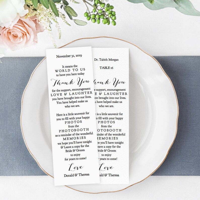 Reception Program Printable DIY Wedding Reception Card in 6 | Etsy