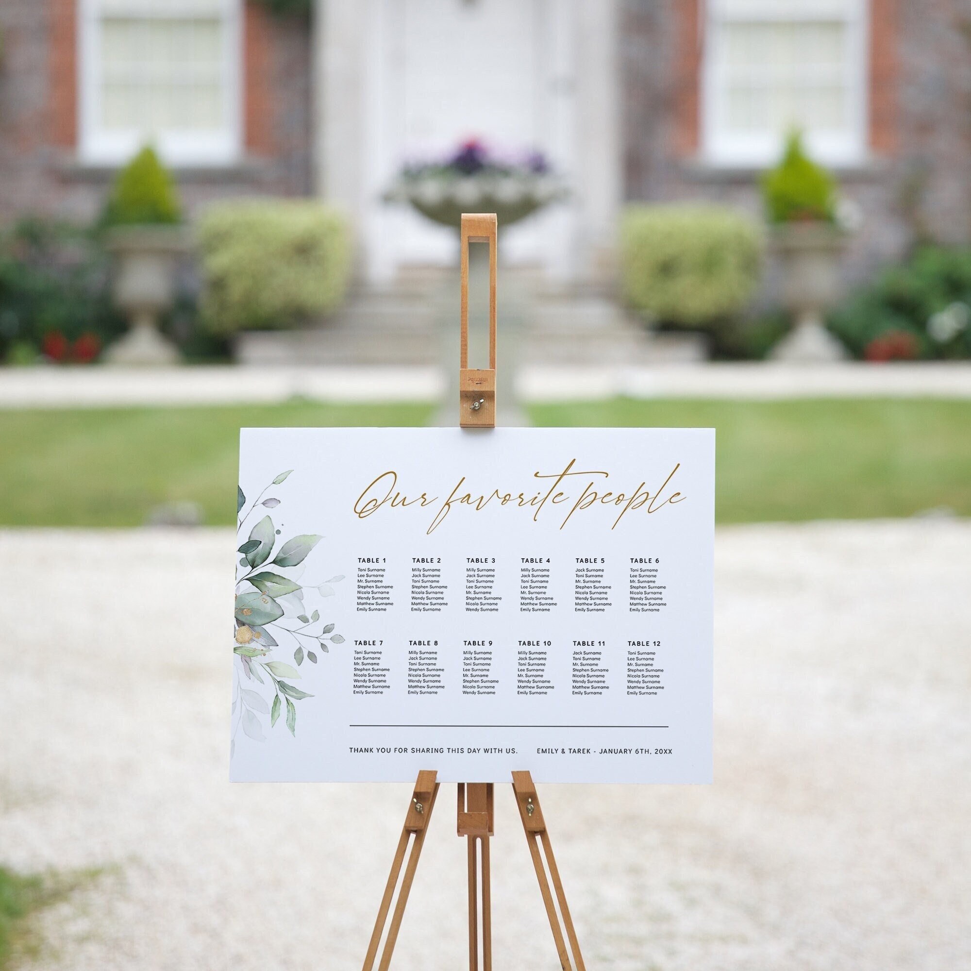 Table Seating Chart Template Free