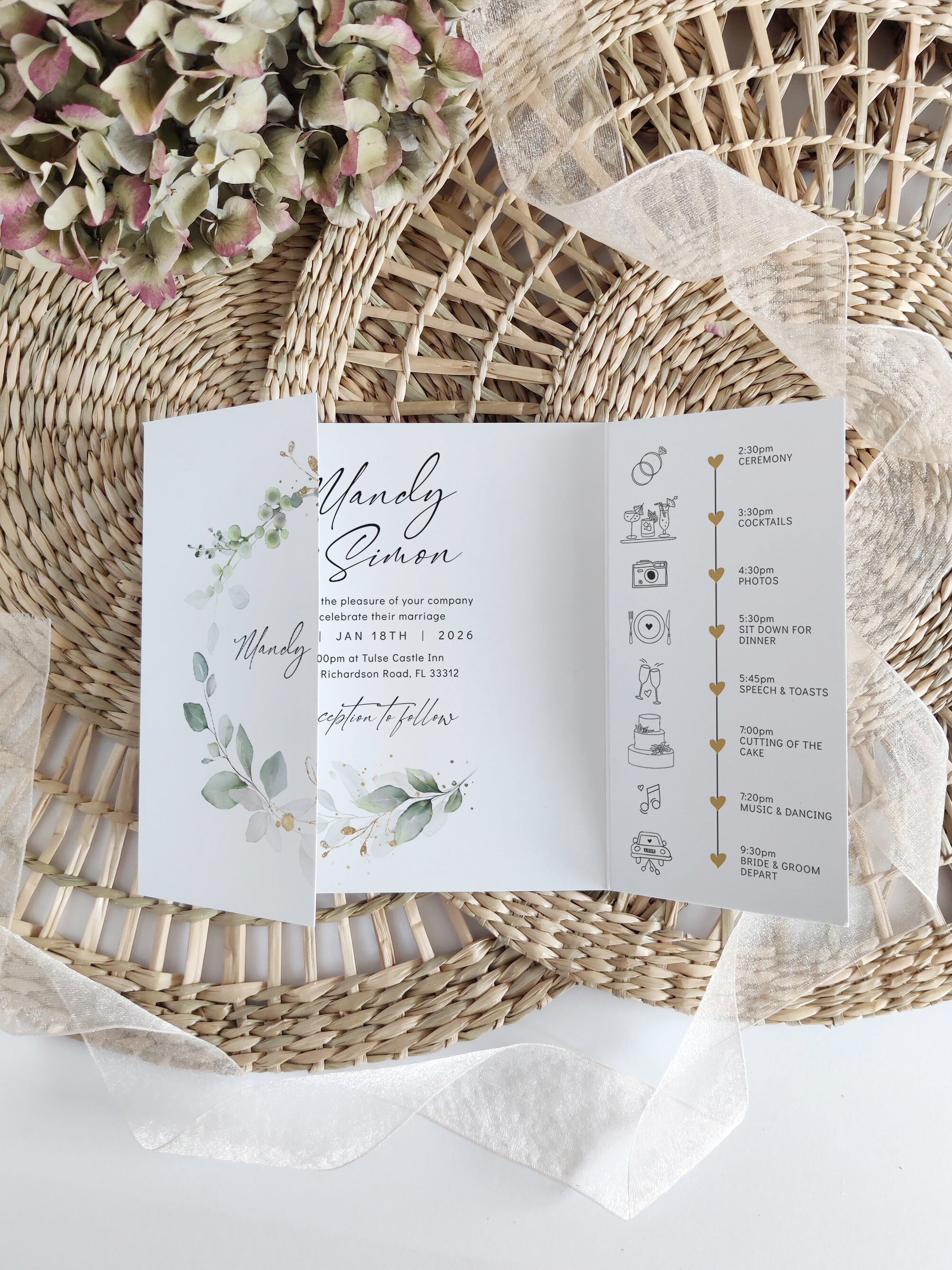 Square Wedding Invitations, Square Folded Wedding Invitations, Gatefold ...