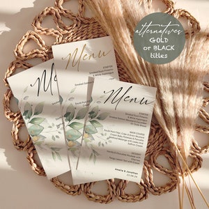 Table Menu Cards, Menu Template Download, Wedding Menu Template ...