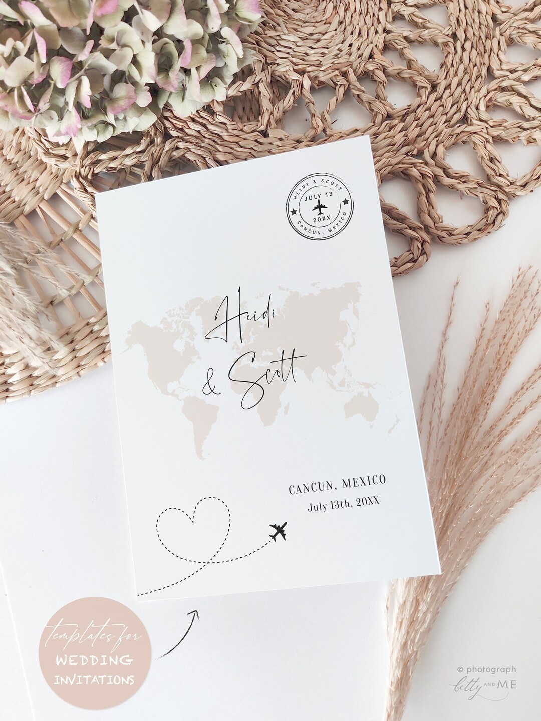 Travel Inspired Folded Invitations, Folded Invitation Templates ...