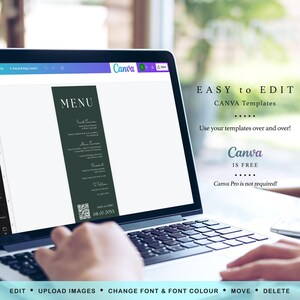 Dark Green Menu, Christmas Menu, Dark Green Wedding Menu, Printable ...