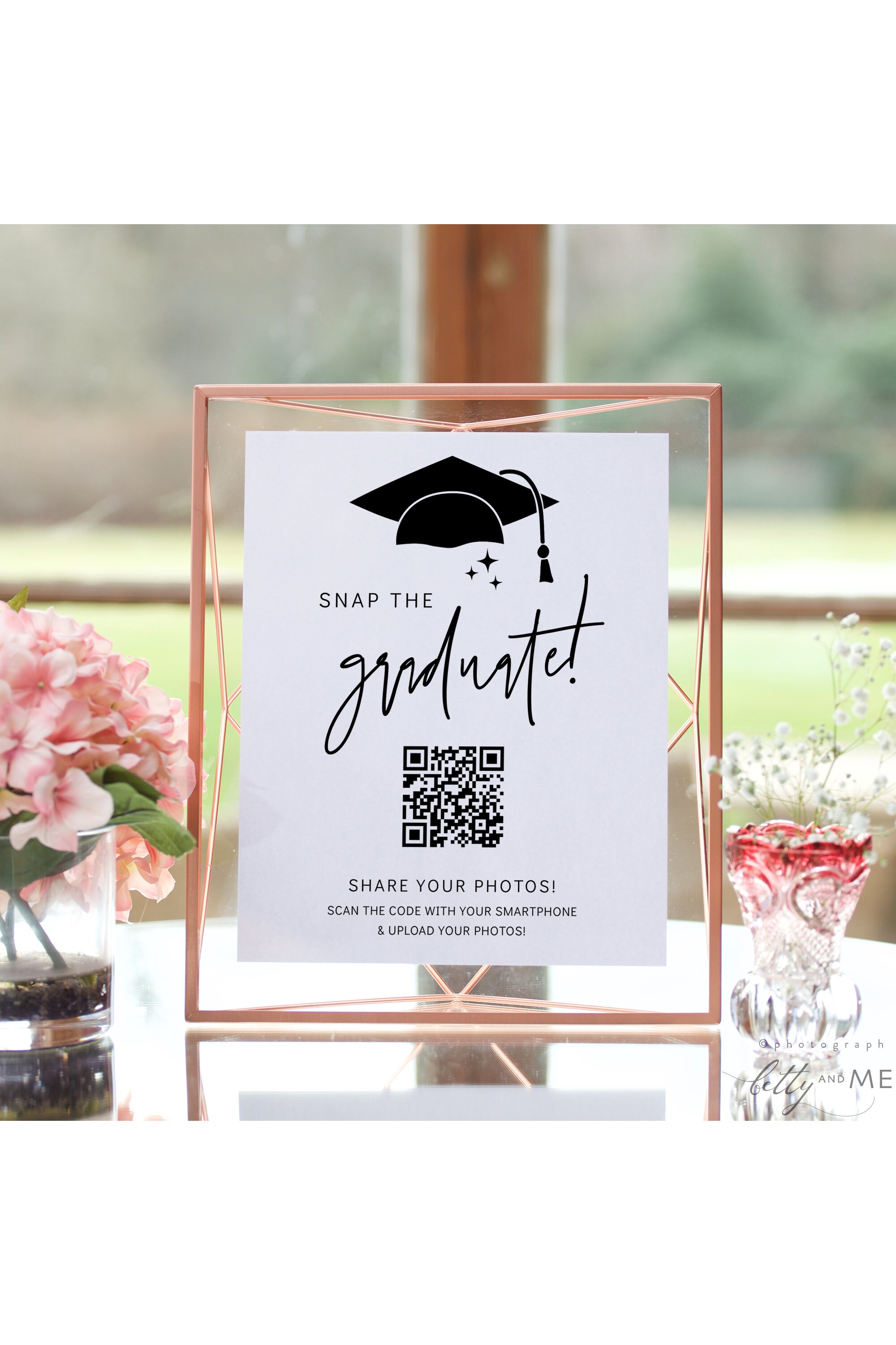 Snap the Graduate, Photo QR Code Graduation Party, Printable Photo Sign ...