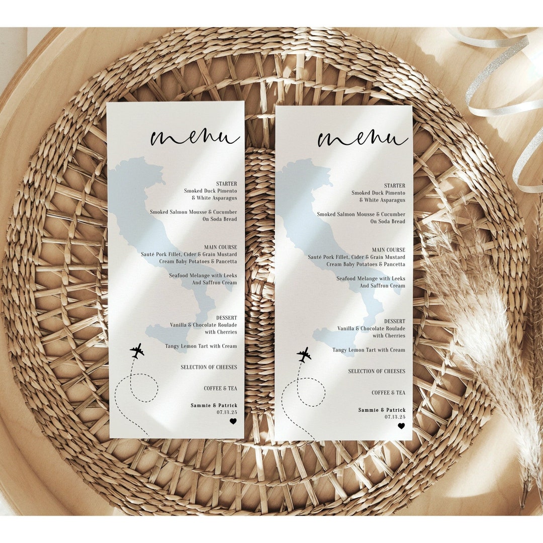 Destination Menus for Italy Wedding, Wedding Menu for Italian Wedding ...