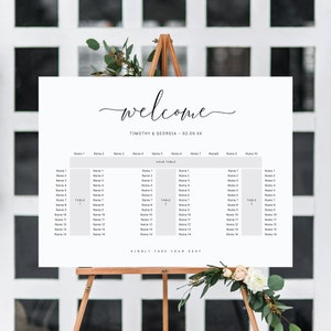 Long Table Seating Plan Template With 4 Tables, Printable Seating Plan ...