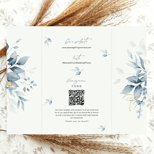 Dusty Blue Wedding Invitations Templates for Gatefold - Etsy