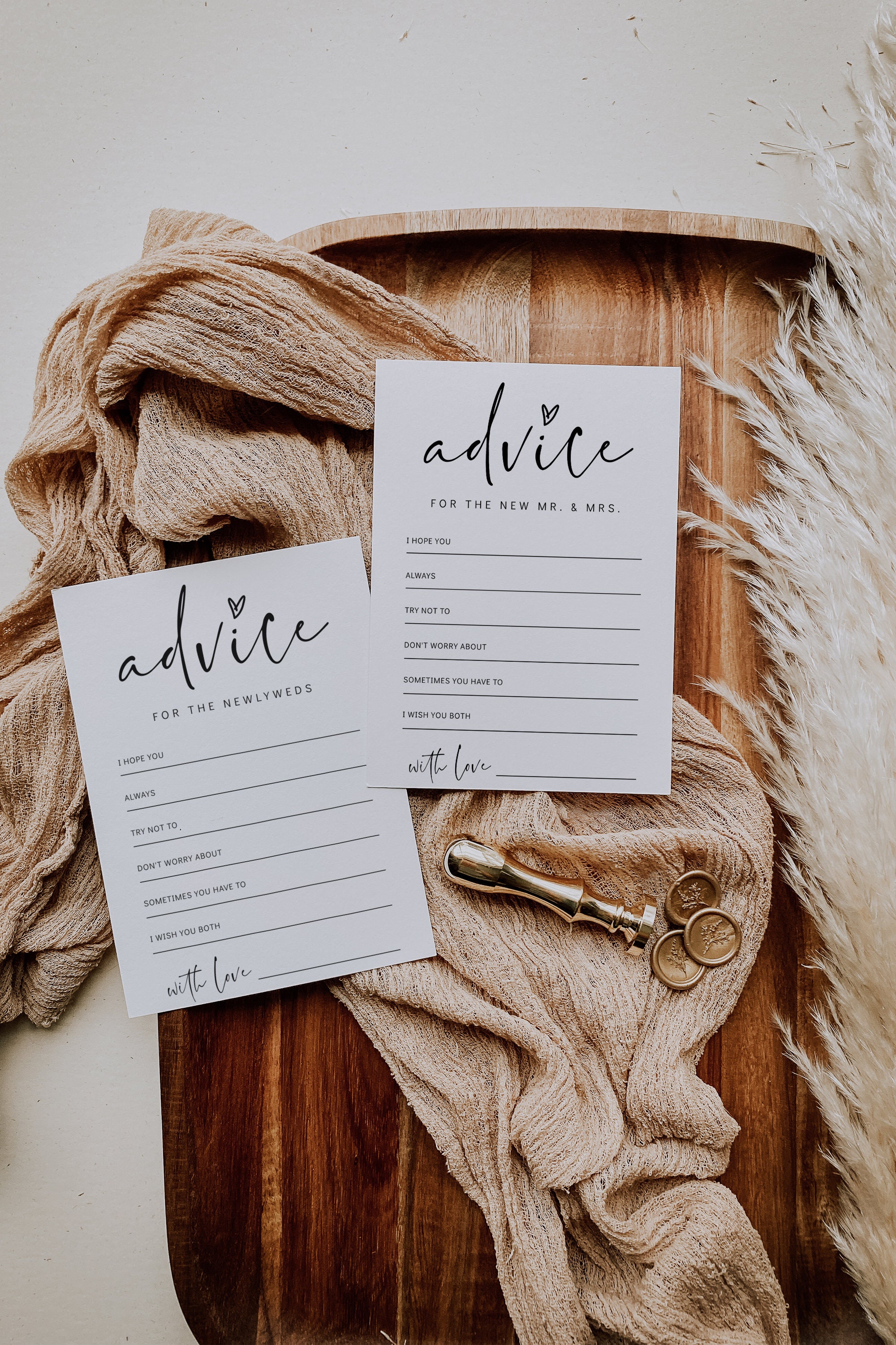 Advice For The Bride And Groom Card, Printable Advice Cards Wedding ...