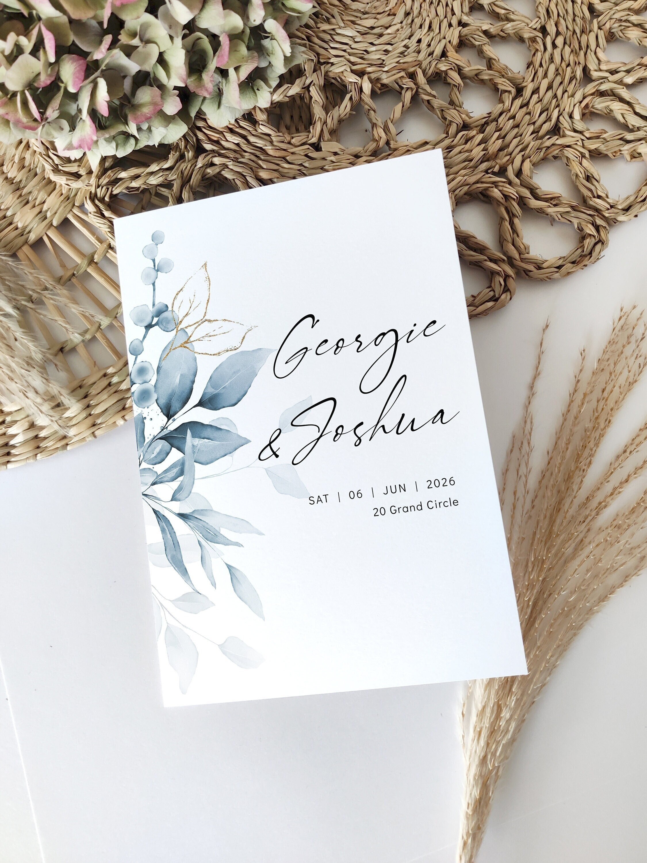 Dusty Blue Wedding Program Printable Program Booklets - Etsy UK