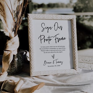 Sign Our Photo Frame Sign, Printable Guest Book Signs, Modern ...