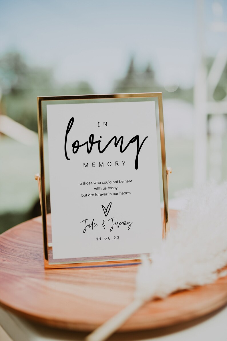 In Loving Memory Sign Printable Memorial Sign Memory Table | Etsy