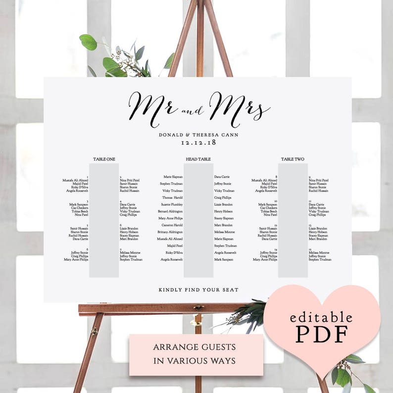 Long Table Seating Chart Template Long Table Seating Chart Template