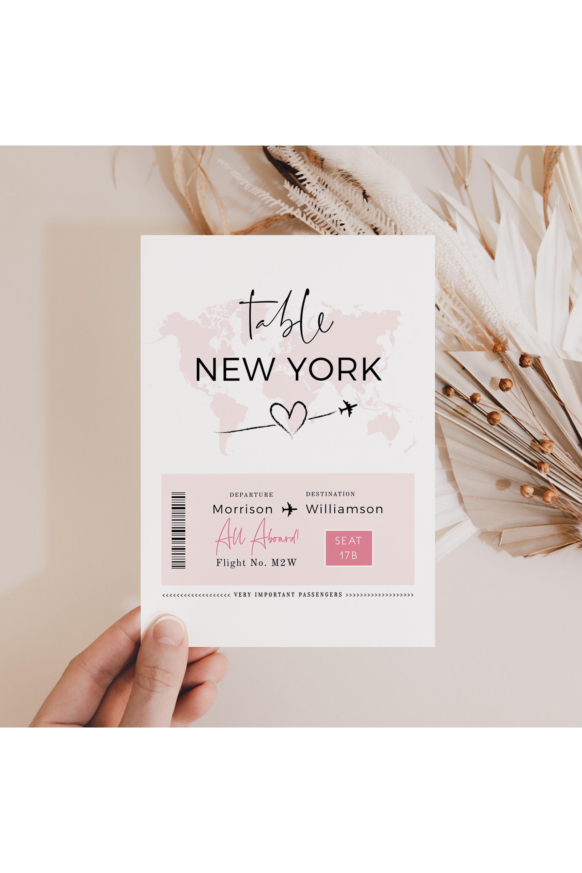 Destination Boarding Pass Table Names, Boarding Pass Table Numbers ...