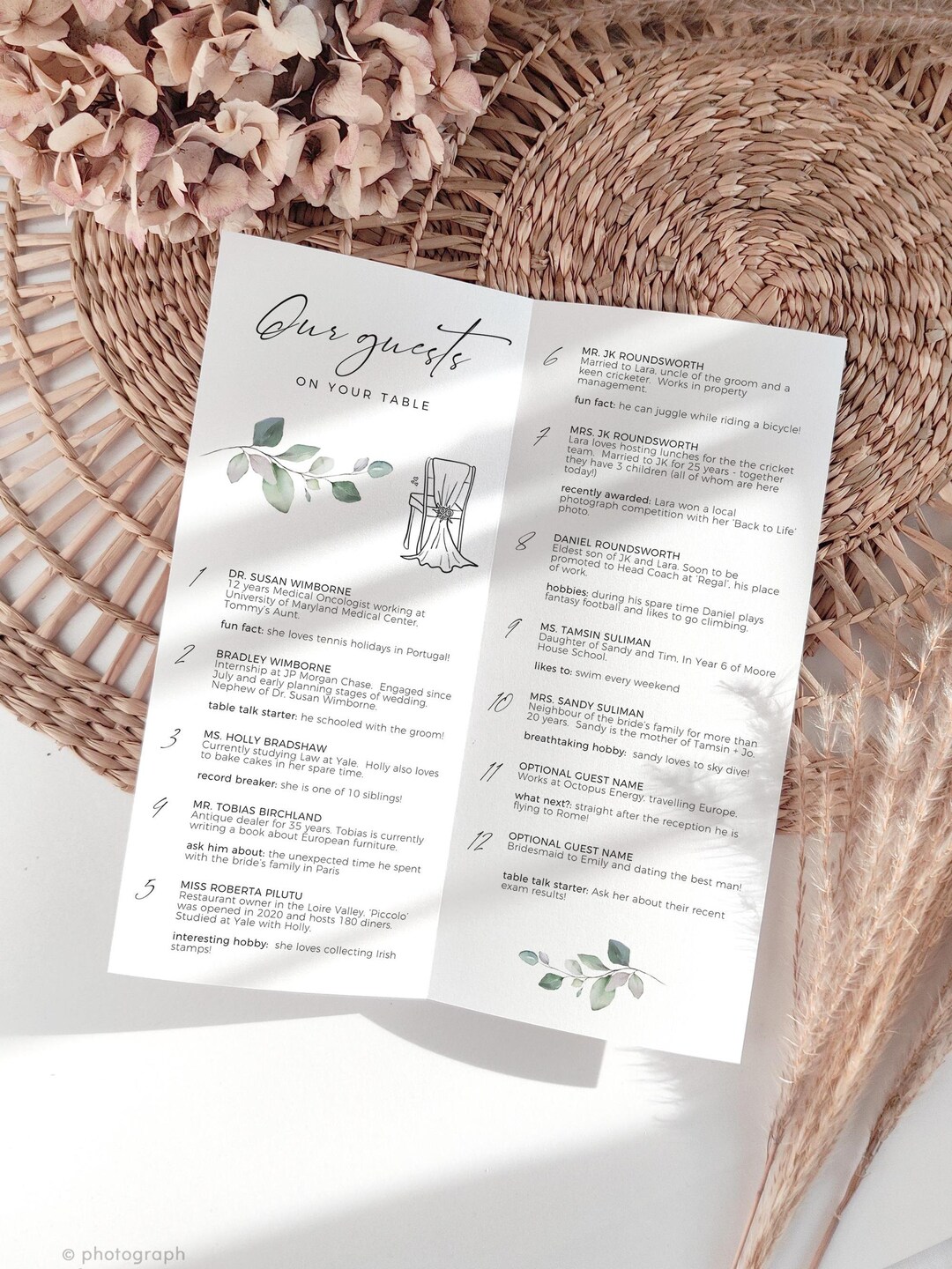 Wedding Table Talk, Wedding Table Ice Breaker, Our Guests on Your Table ...