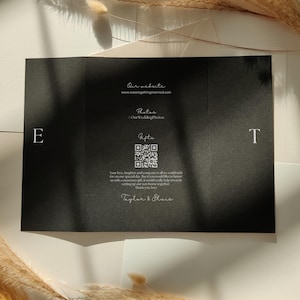 Modern Black Wedding Invitations, Printable Gatefold Invitations ...