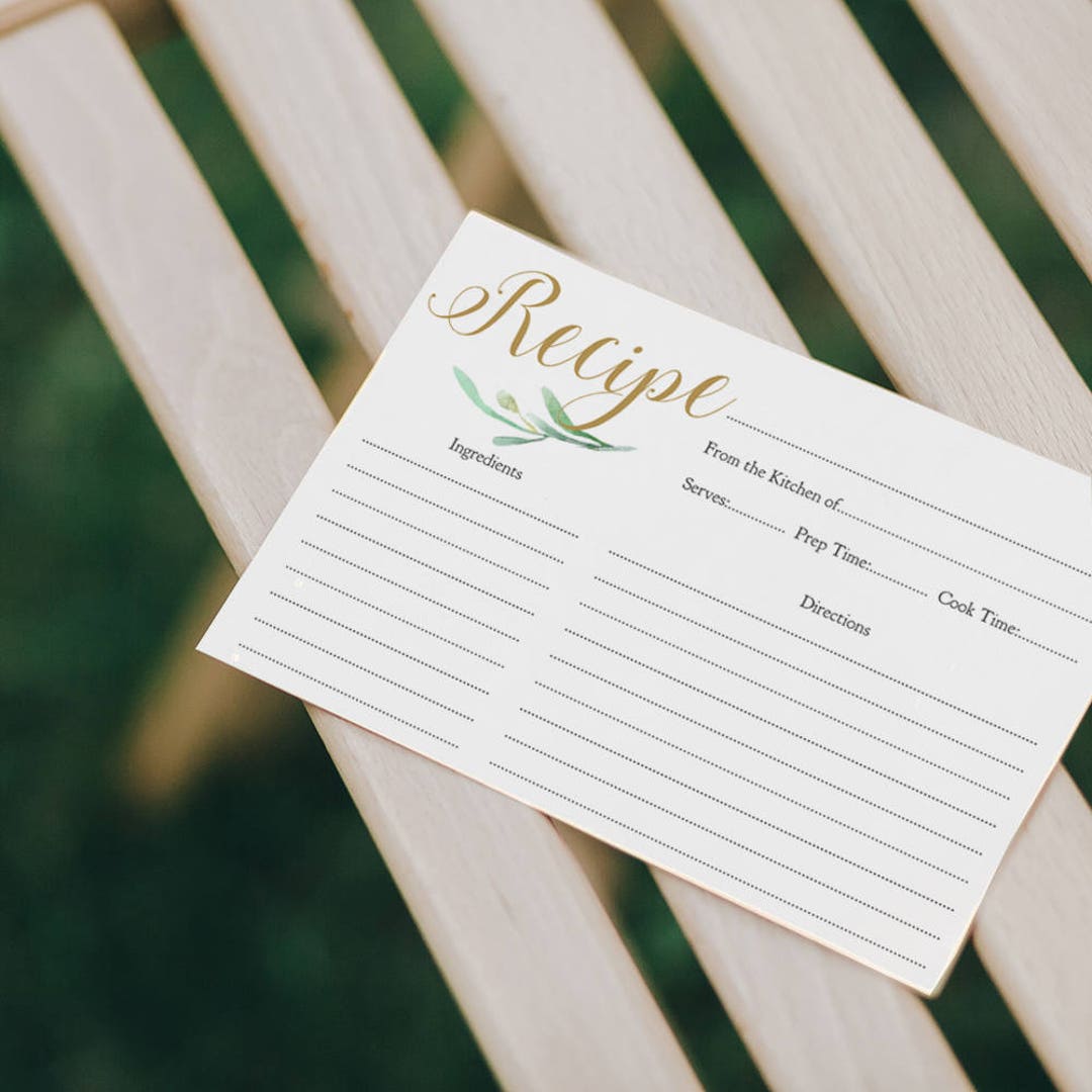 Recipe Card Printable Printable Recipe Card DIY Recipe Card - Etsy