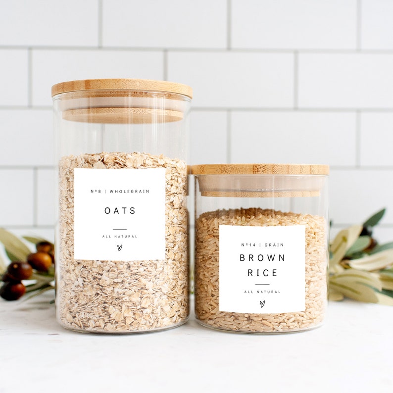 Spice Jar Labels Template, Modern Minimalist Kitchen Labels, Herbs ...