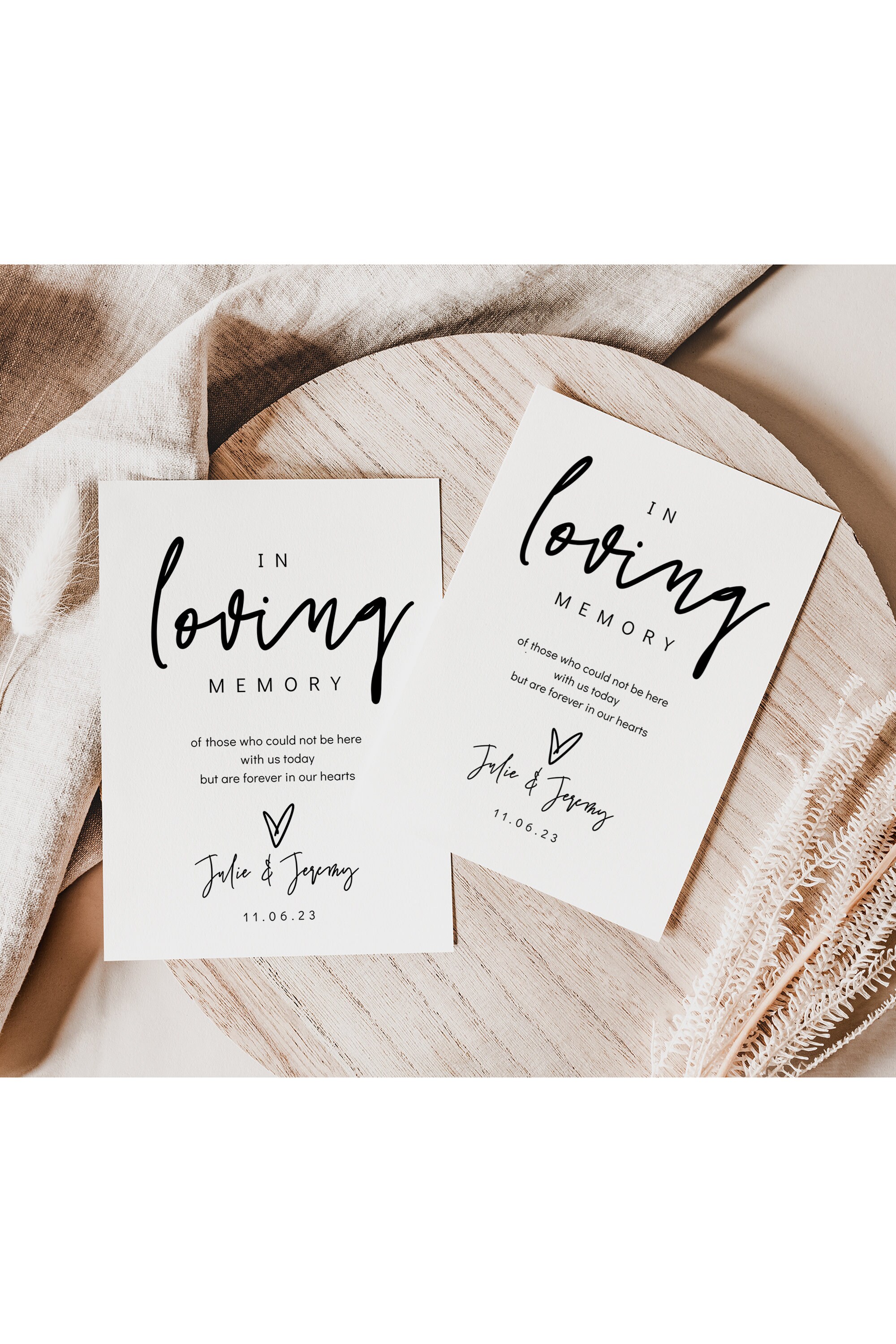 In Loving Memory Sign, Printable Memorial Sign, Memory Table Signs 4x6 ...