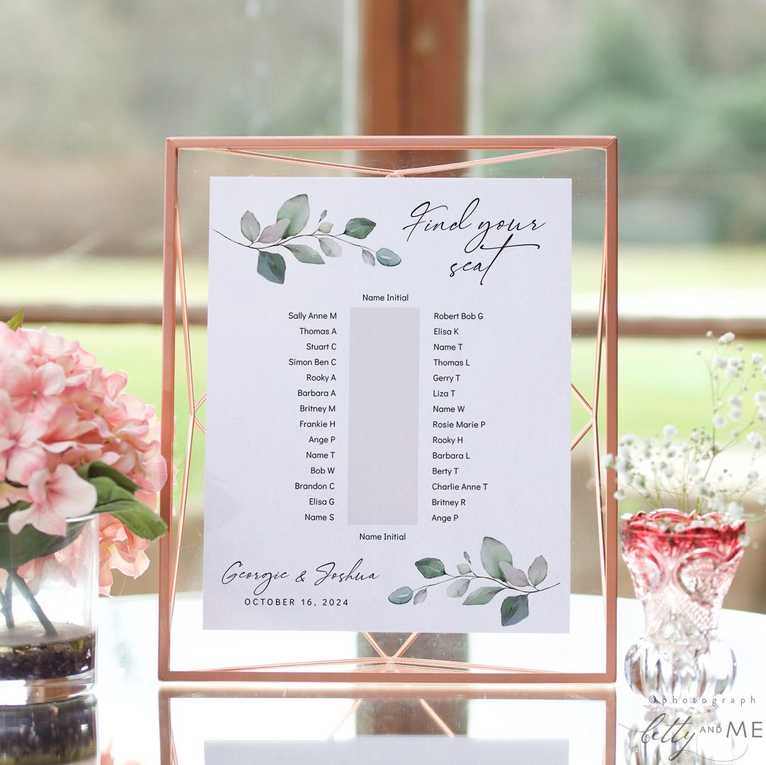 One Table Seating Plan, Banquet Table Seating, Printable Seating Plan ...