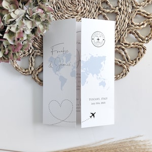 Destination - Wedding Invitations, Travel Inspired Folded Invitation ...