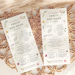 Wildflower Wedding Program, Floral Program, Flower Wedding Theme ...