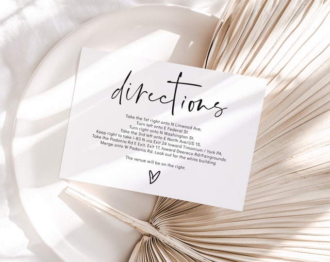 Printable OR Printed Wedding Direction Cards Pink Floral Wedding Directions Inserts Rustic Pink ...