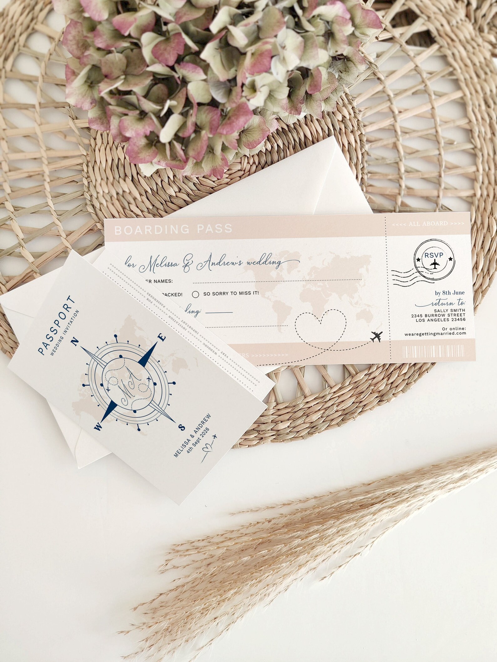 Flight Invitation Set Boarding Pass Wedding Invitation Suite - Etsy UK