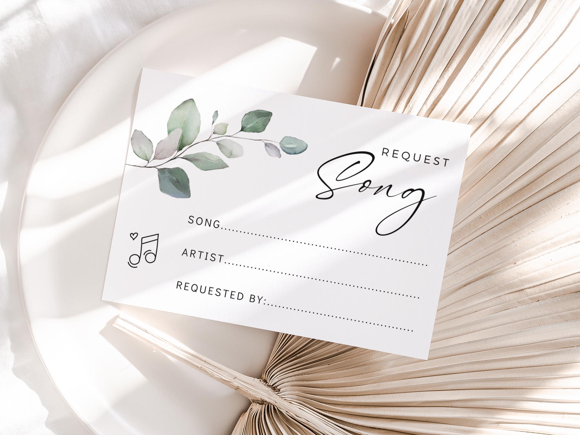 Cards for Song Requests, Printable Templates, Cards for Song Requests ...