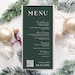 Dark Green Menu, Christmas Menu, Dark Green Wedding Menu, Printable ...