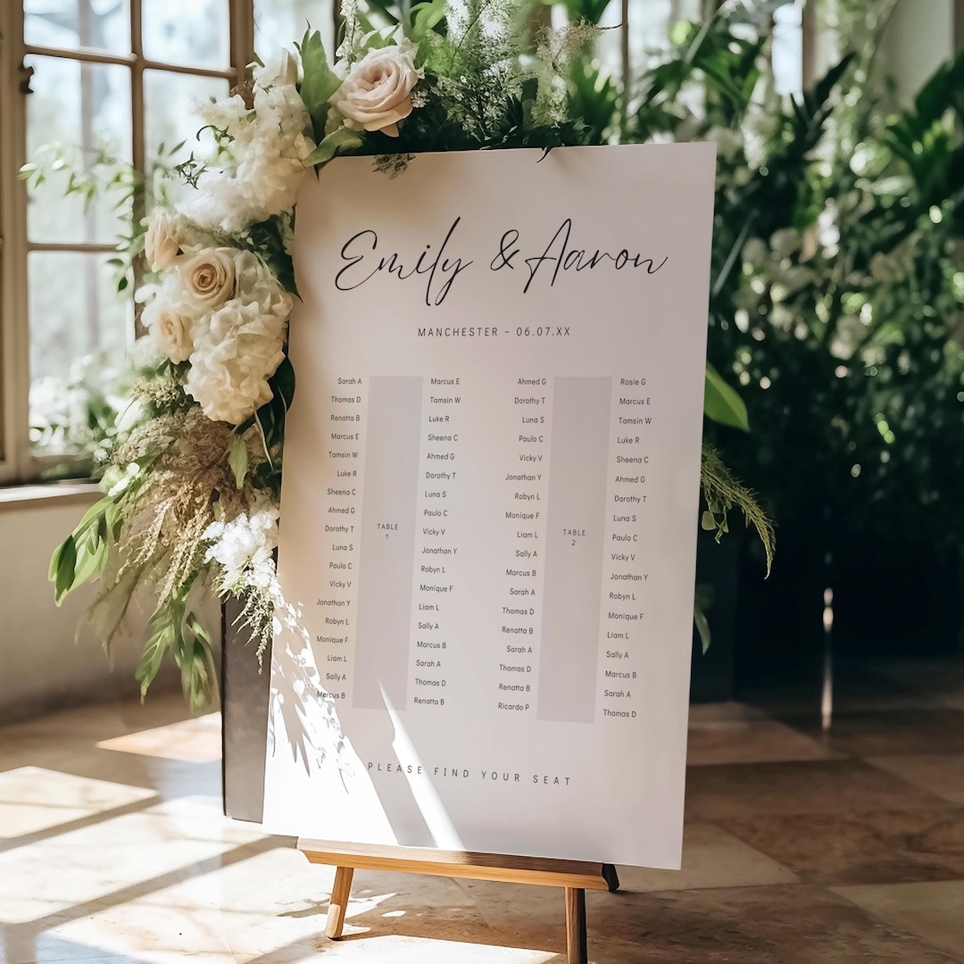 Two Table Seating Plan, Wedding Seating Plan Template With Two Long ...