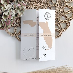 Destination - Florida Wedding Invitations, Folded Gatefold Invitation ...