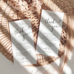 Printable Thank You Place Card, Minimalist Thank You Napkin Note, Table ...