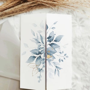 Dusty Blue Wedding Invitations Templates for Gatefold - Etsy