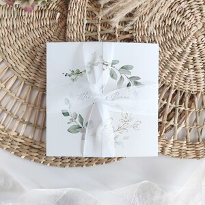 Square Wedding Invitations, Square Folded Wedding Invitations, Gatefold ...