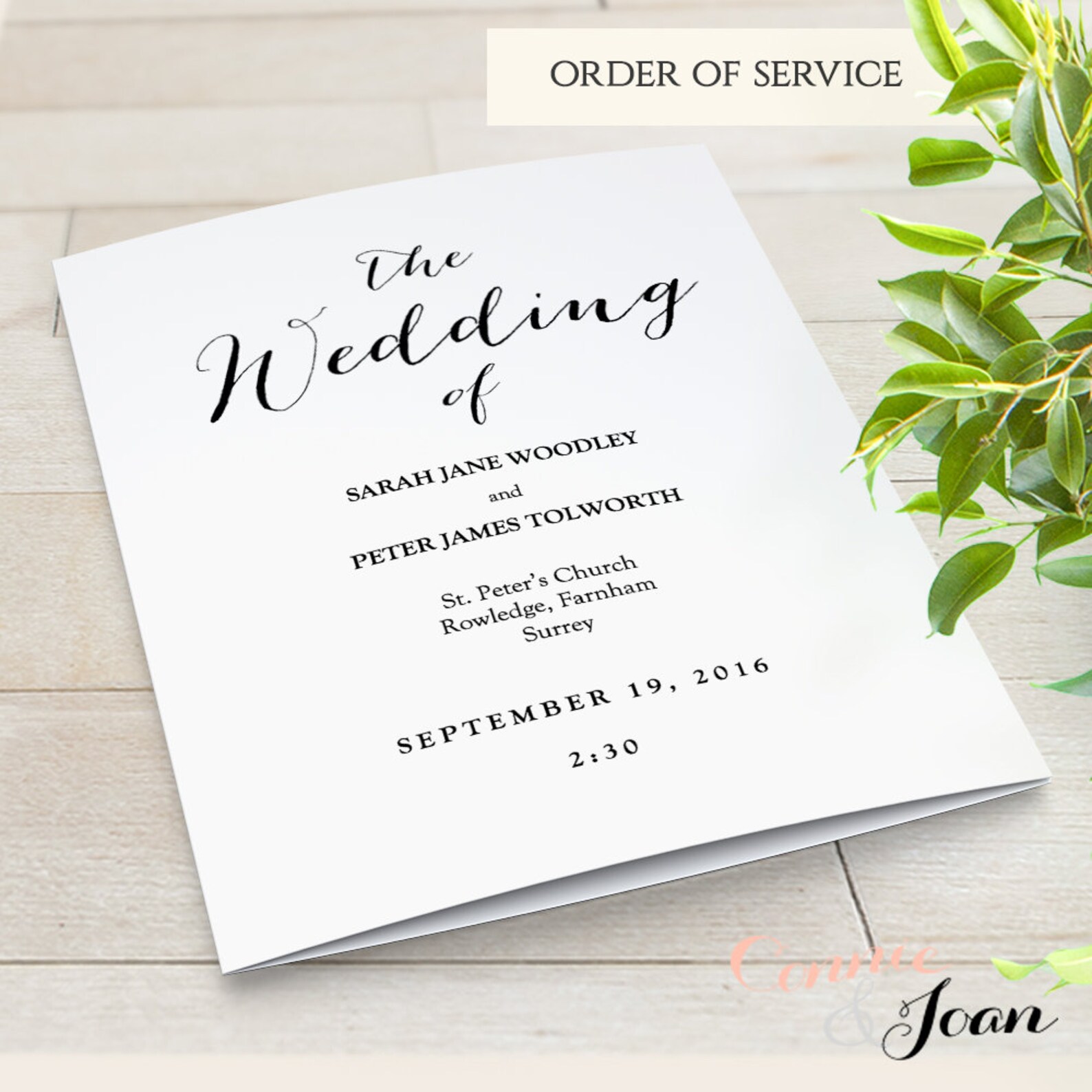 Reception Program Printable DIY Wedding Reception Card in 6 | Etsy