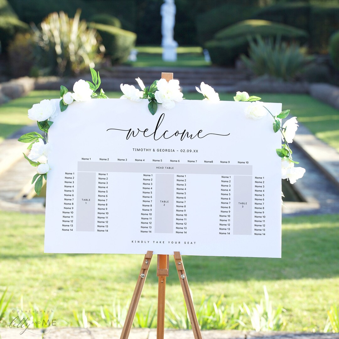 Banquet Seating Plan With 3 Tables and Head Table, Printable E Shaped ...