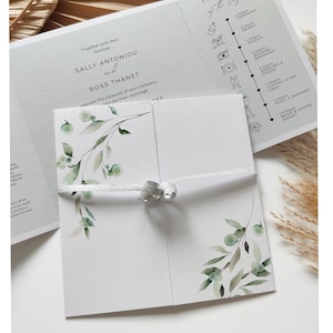 Square Folded Wedding Invitations, Gatefold Invitations, Square ...