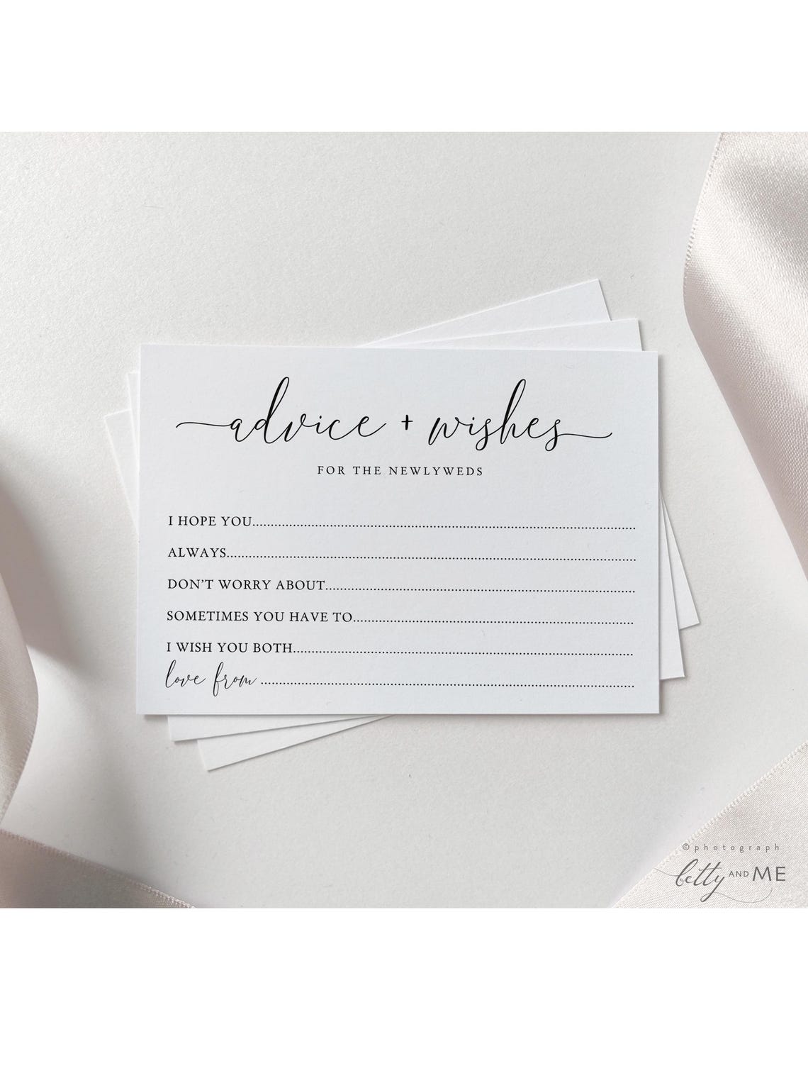 Advice and Wishes for the Bride and Groom Card, Newlywed Advice Cards ...
