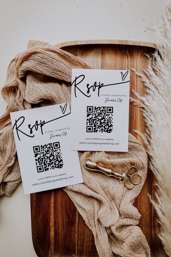 QR Code Rsvp Card Wedding Rsvp QR Code Scan to Rsvp Online | Etsy