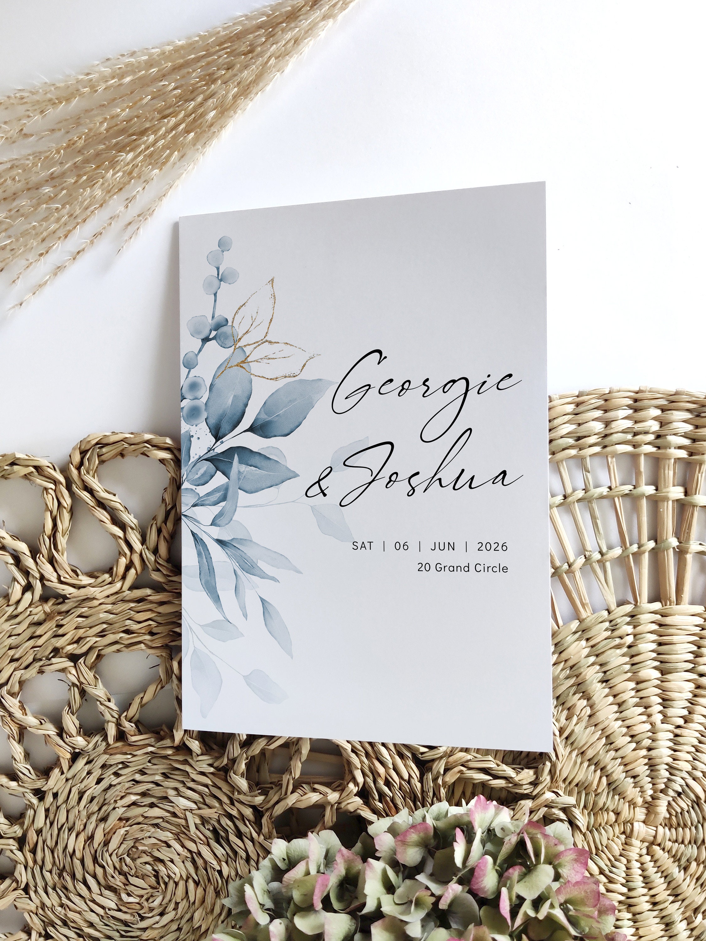 Dusty Blue Wedding Program Printable Program Booklets - Etsy UK