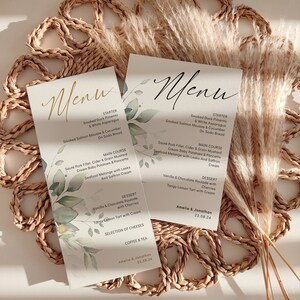 Table Menu Cards, Menu Template Download, Wedding Menu Template ...