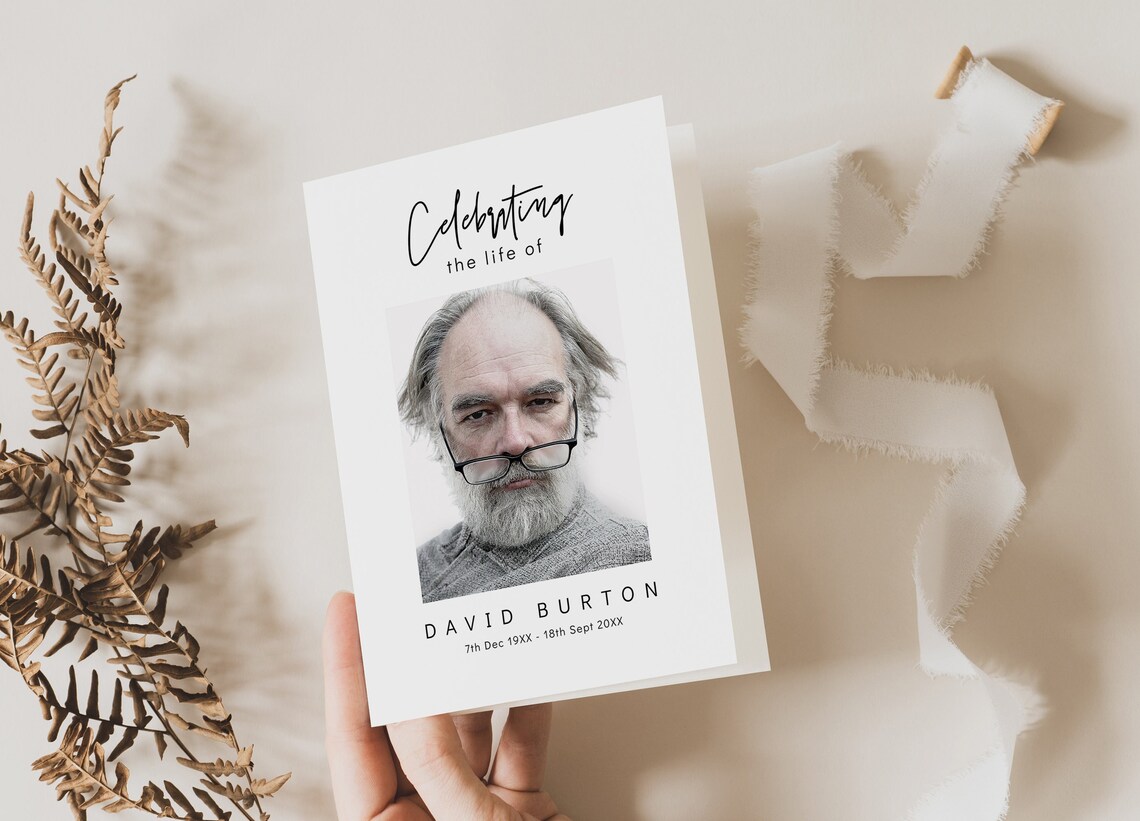 Funeral Program Template for Man Funeral Order of Service - Etsy