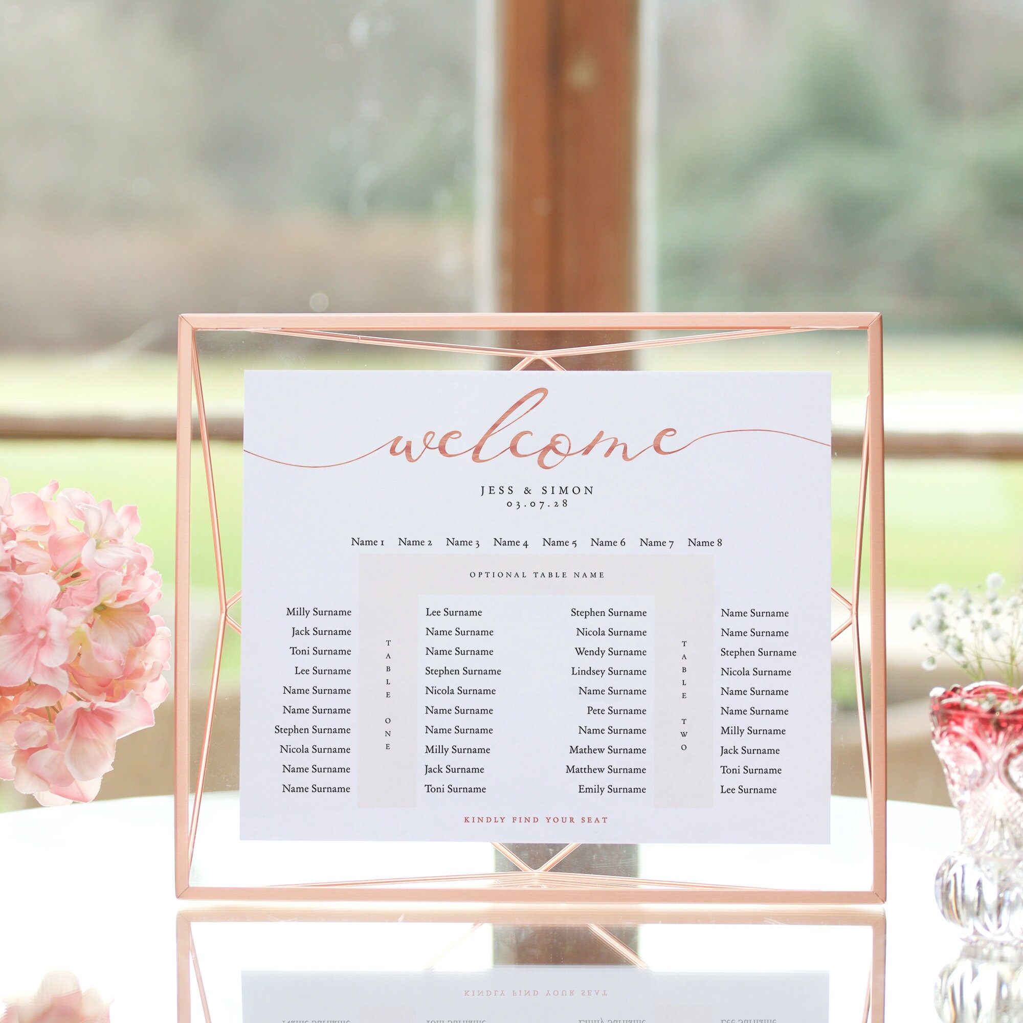 LucyRose - U Shape Table Seating Plan, Wedding Banquet Printable ...