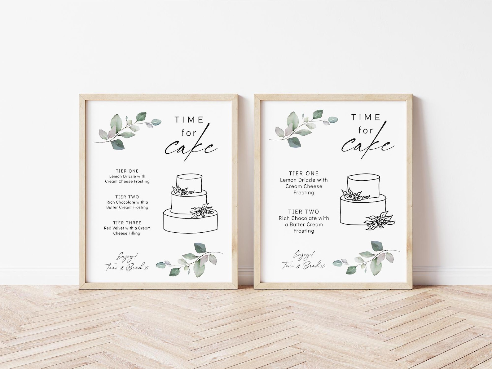 Wedding Cake Sign, Template for Cake Flavour Sign, Sign for Wedding ...