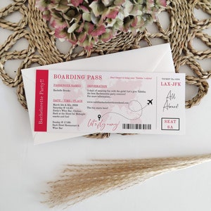 Birthday Party Boarding Pass Invitation, Printable Flight Ticket Invite ...