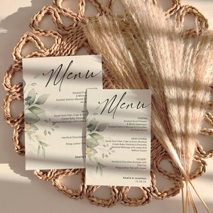 Table Menu Cards, Menu Template Download, Wedding Menu Template ...